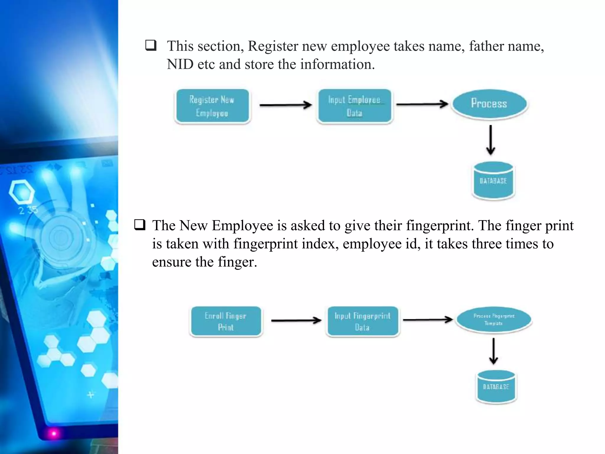 Implement Fingerprint authentication for employee automation system | PPT