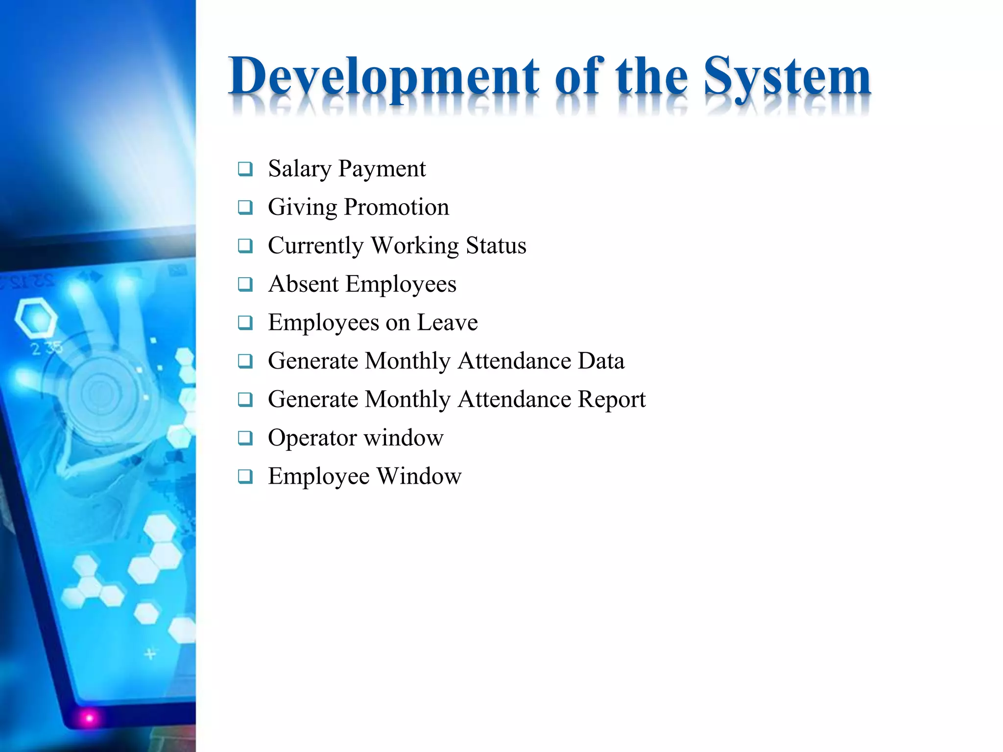 Implement Fingerprint authentication for employee automation system | PPT