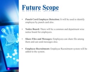 Implement Fingerprint authentication for employee automation system | PPT