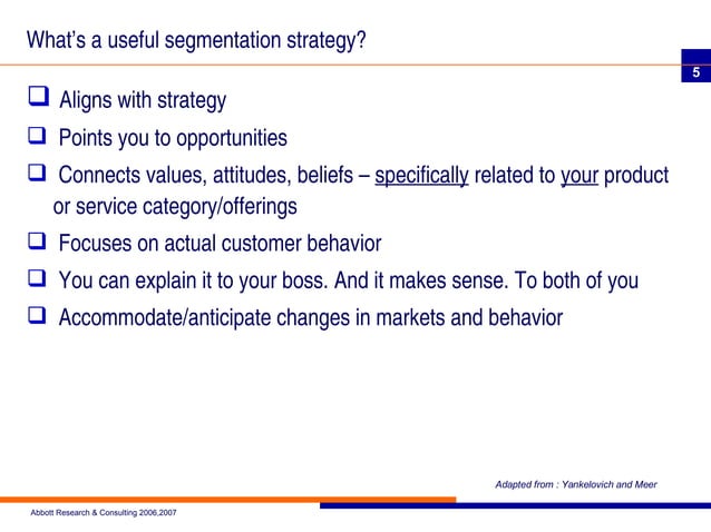 Implementing a Segmentation Strategy | PPT | Marketing and Advertising | Business