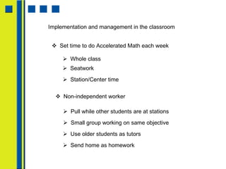 Implementing And Managing Accelerated Math In Lower Elementary | PPT