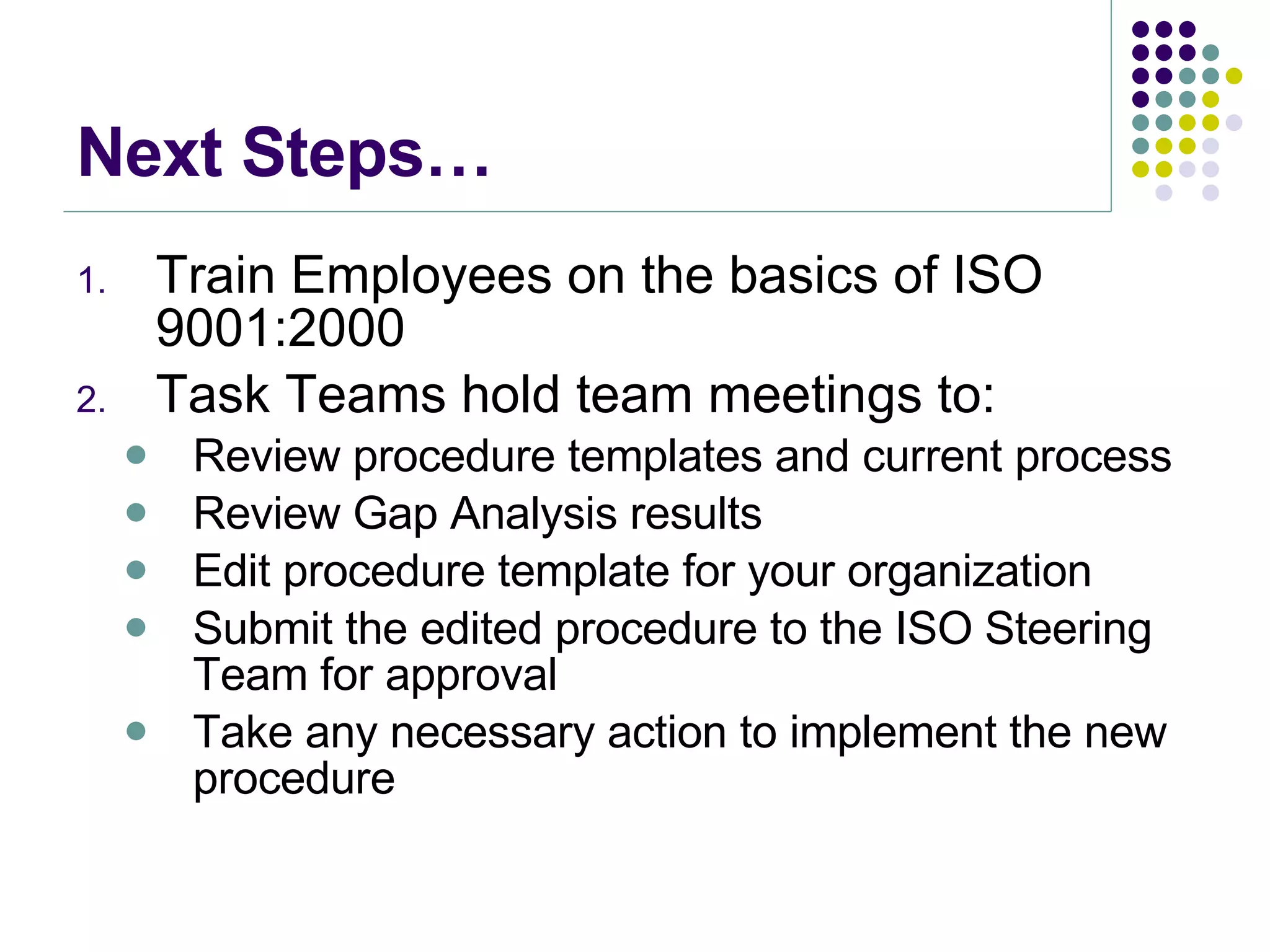 Implementing Iso 9001 2000 | PPT