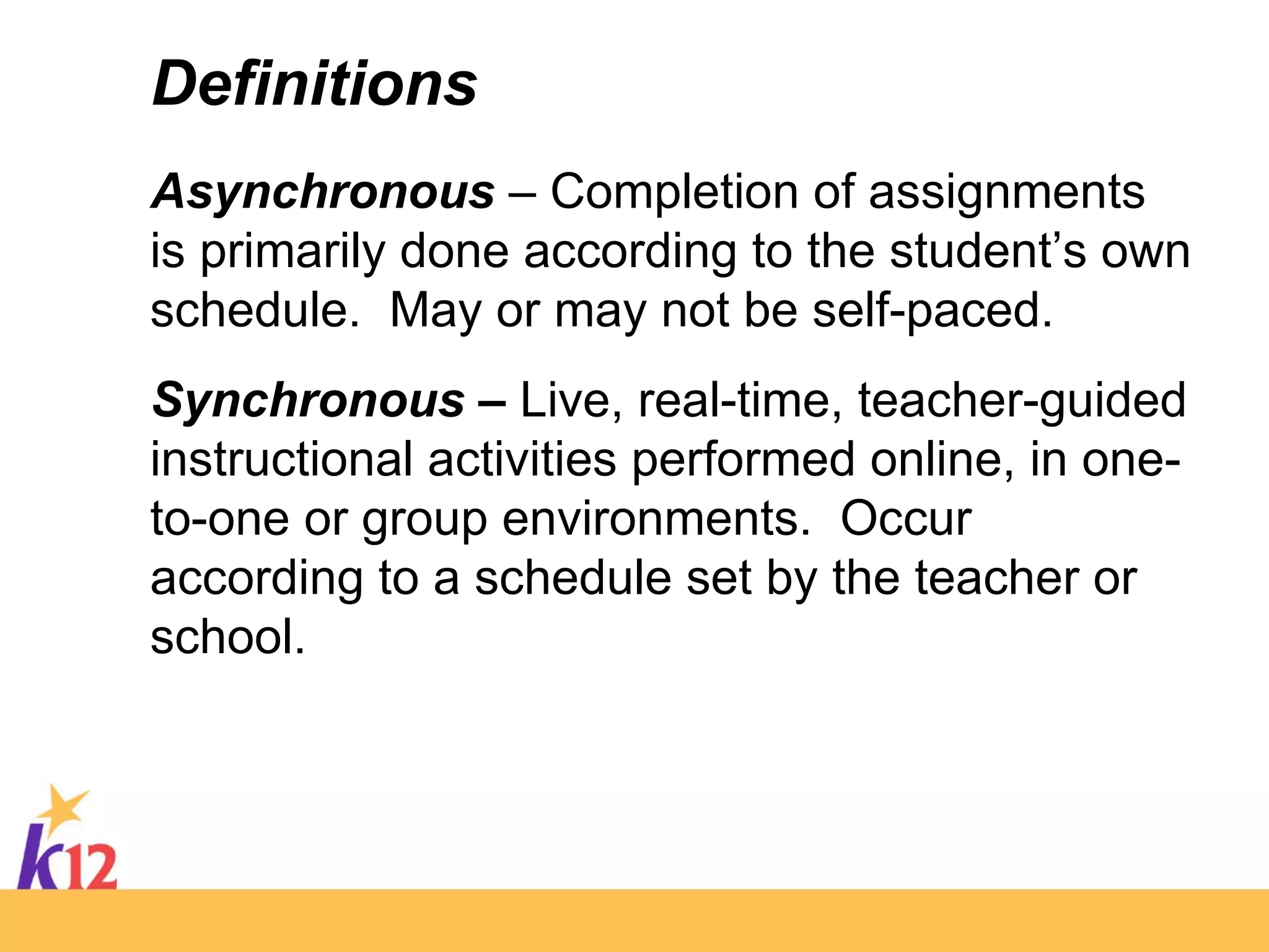 Implementing Live Synchronous Tools In An Asynchronous Model Ppt