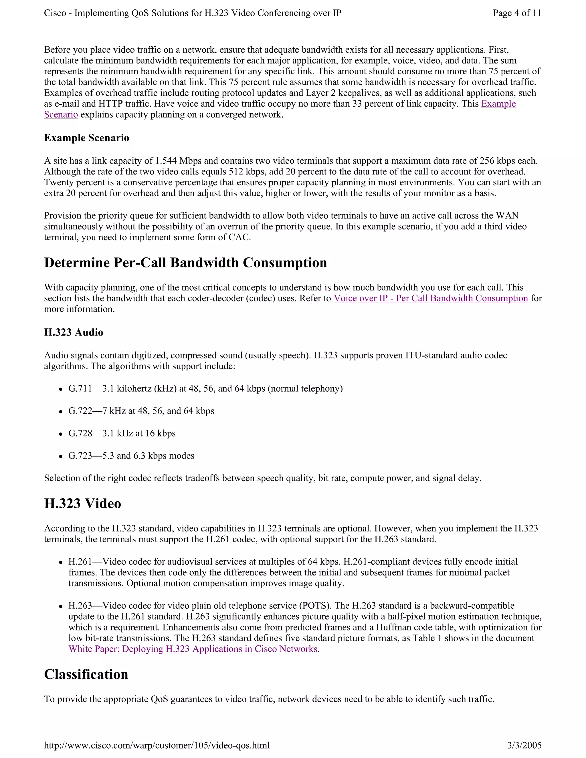 Implementing QoS Solutions for H.323 Video Conferencing over IP | PDF