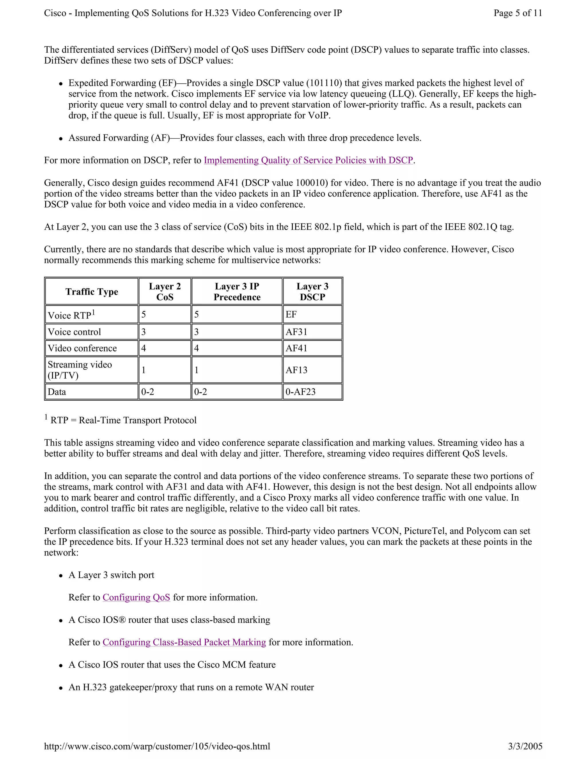 Implementing QoS Solutions for H.323 Video Conferencing over IP | PDF
