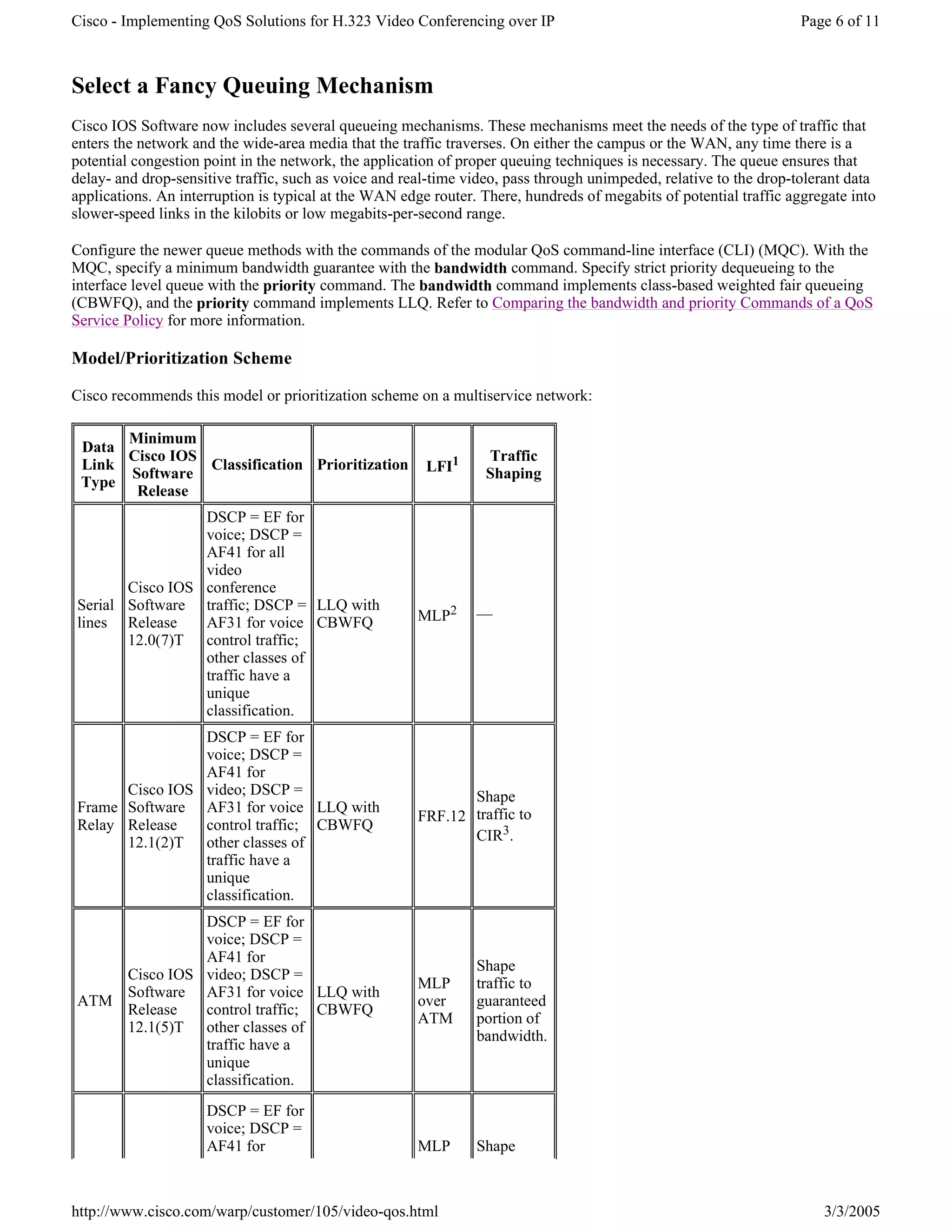 Implementing QoS Solutions for H.323 Video Conferencing over IP | PDF