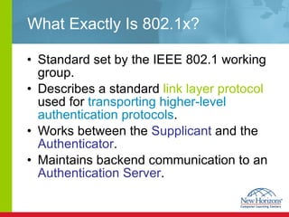 Implementing 802.1x Authentication | PPT