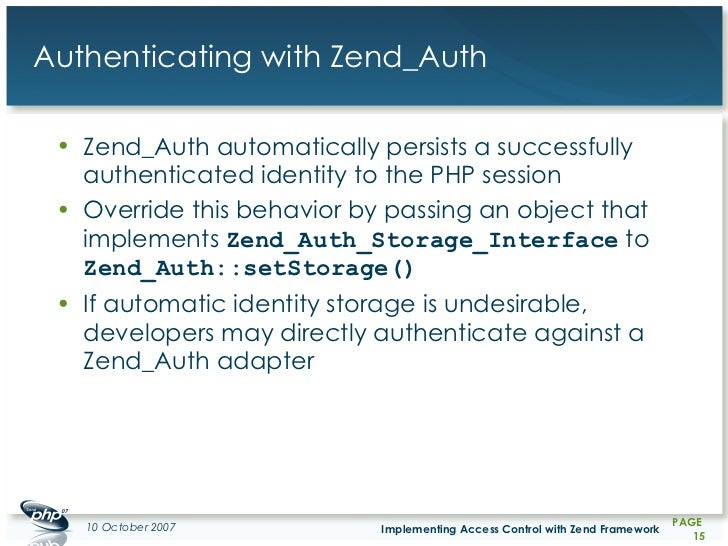 Implementing access control with zend framework Implementing access control with zend framework