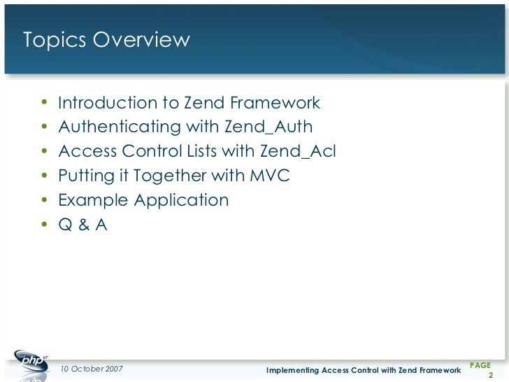 Implementing Access Control With Zend Framework