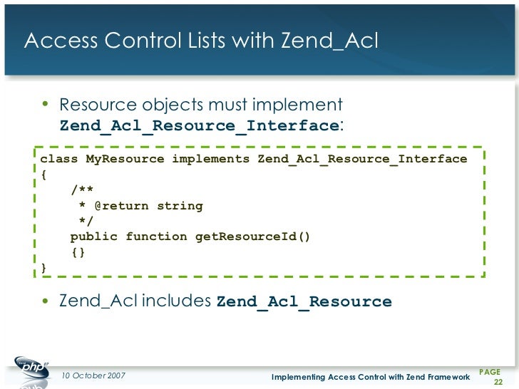 Implementing Access Control With Zend Framework
