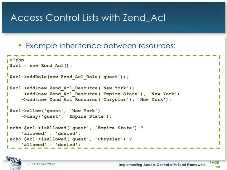 Implementing access control with zend framework Implementing access control with zend framework
