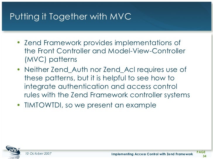 Implementing Access Control With Zend Framework