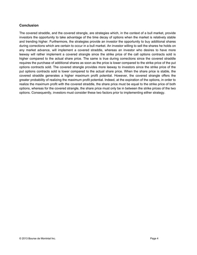 Implementing a covered straddle or a covered strangle | PDF