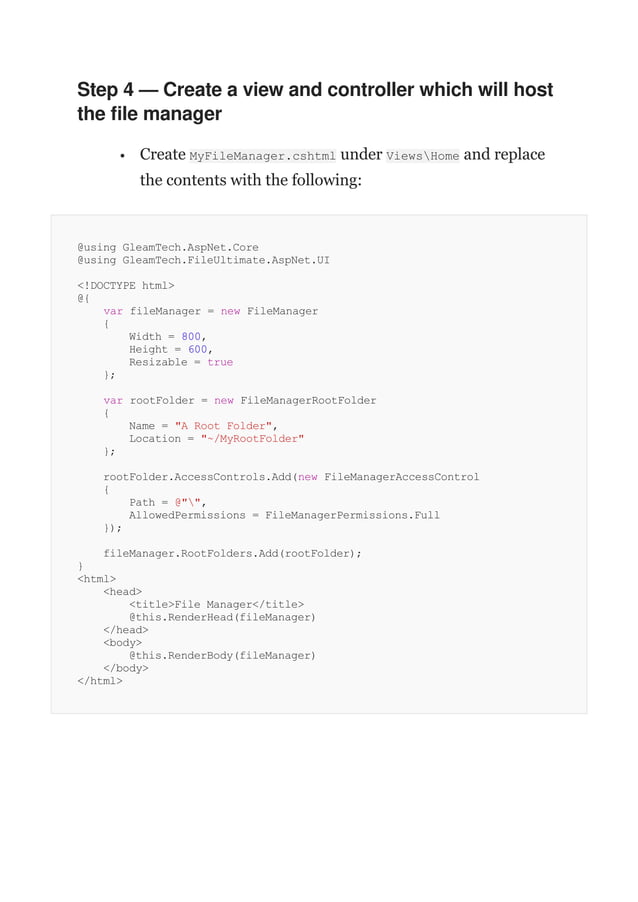 Implementing a file manager in ASP.NET Core 8.0 | PDF