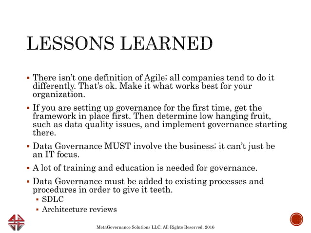 Implementing Agile Data Governance | PPT