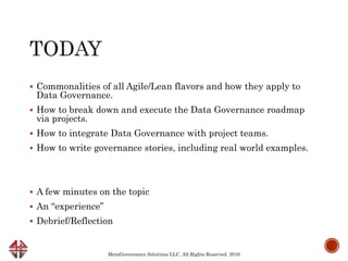Implementing Agile Data Governance | PPT