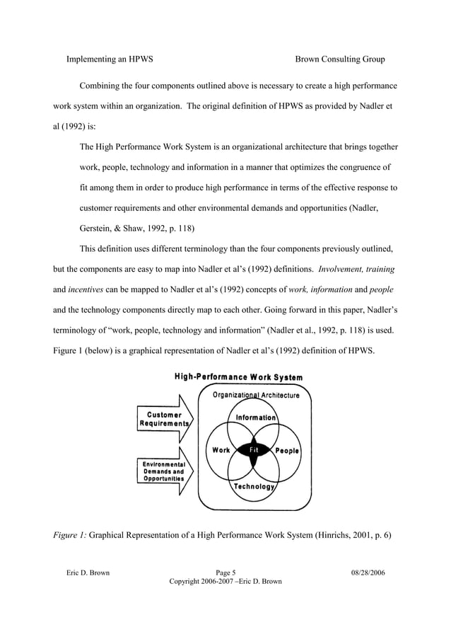 Implementing a high performance work system | PDF
