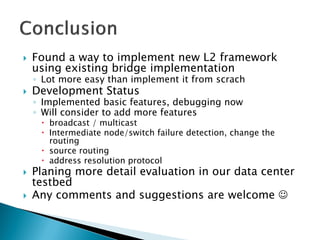 Implementing a layer 2 framework on linux network | PPT