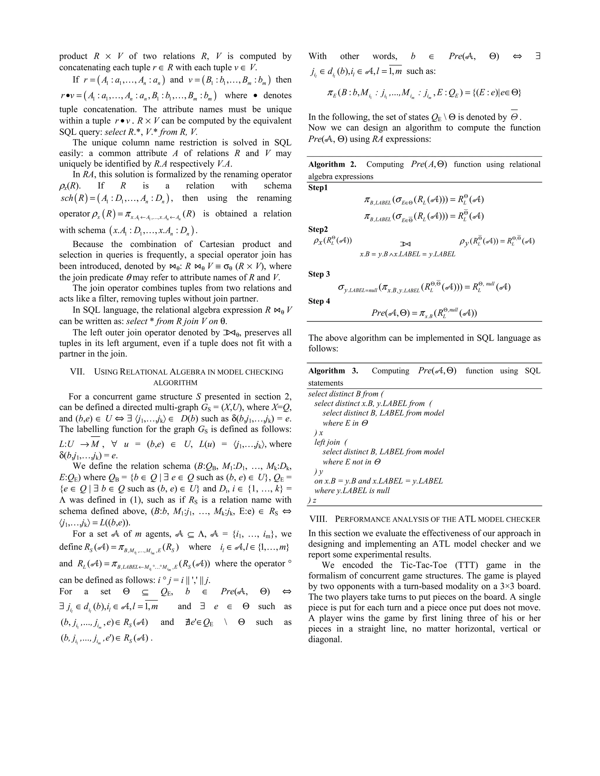 Implementing an ATL Model Checker tool using Relational Algebra concepts | PDF