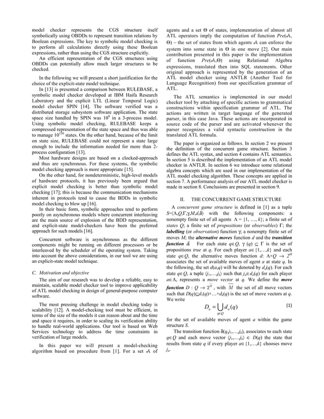 Implementing an ATL Model Checker tool using Relational Algebra ...