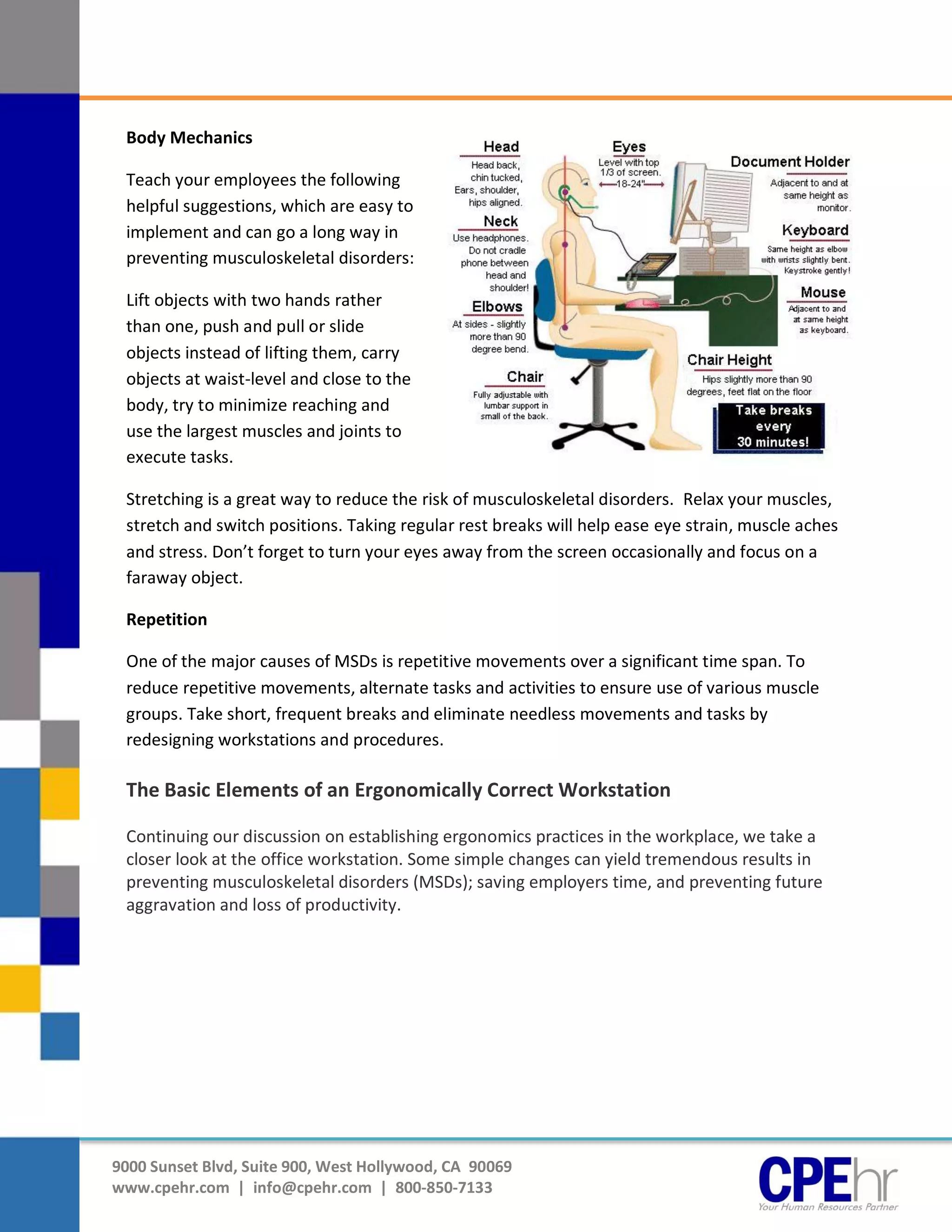 Implementing an Effective Ergonomic Safety Program | PDF