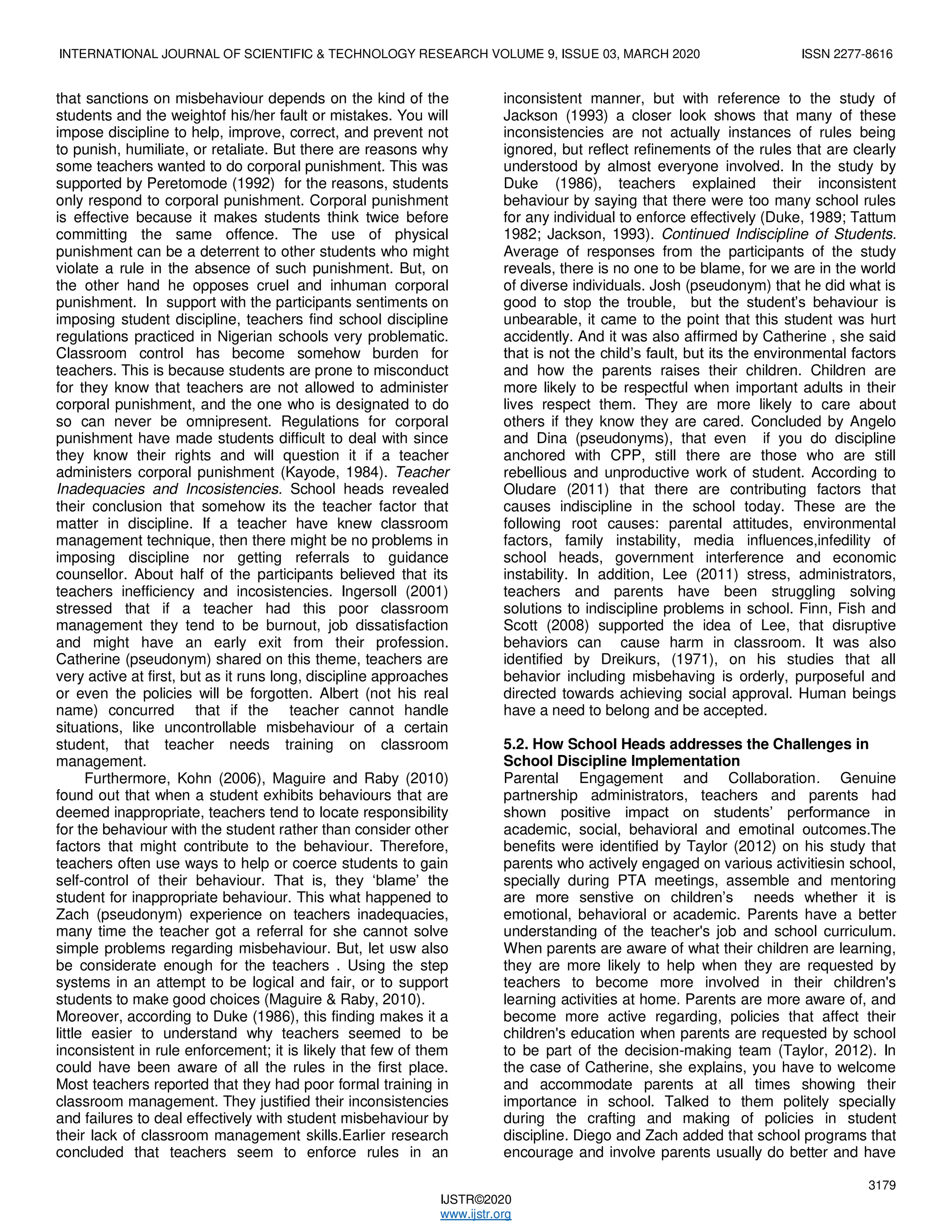 Implementing An Effective Student Discipline School Heads Perspective | PDF