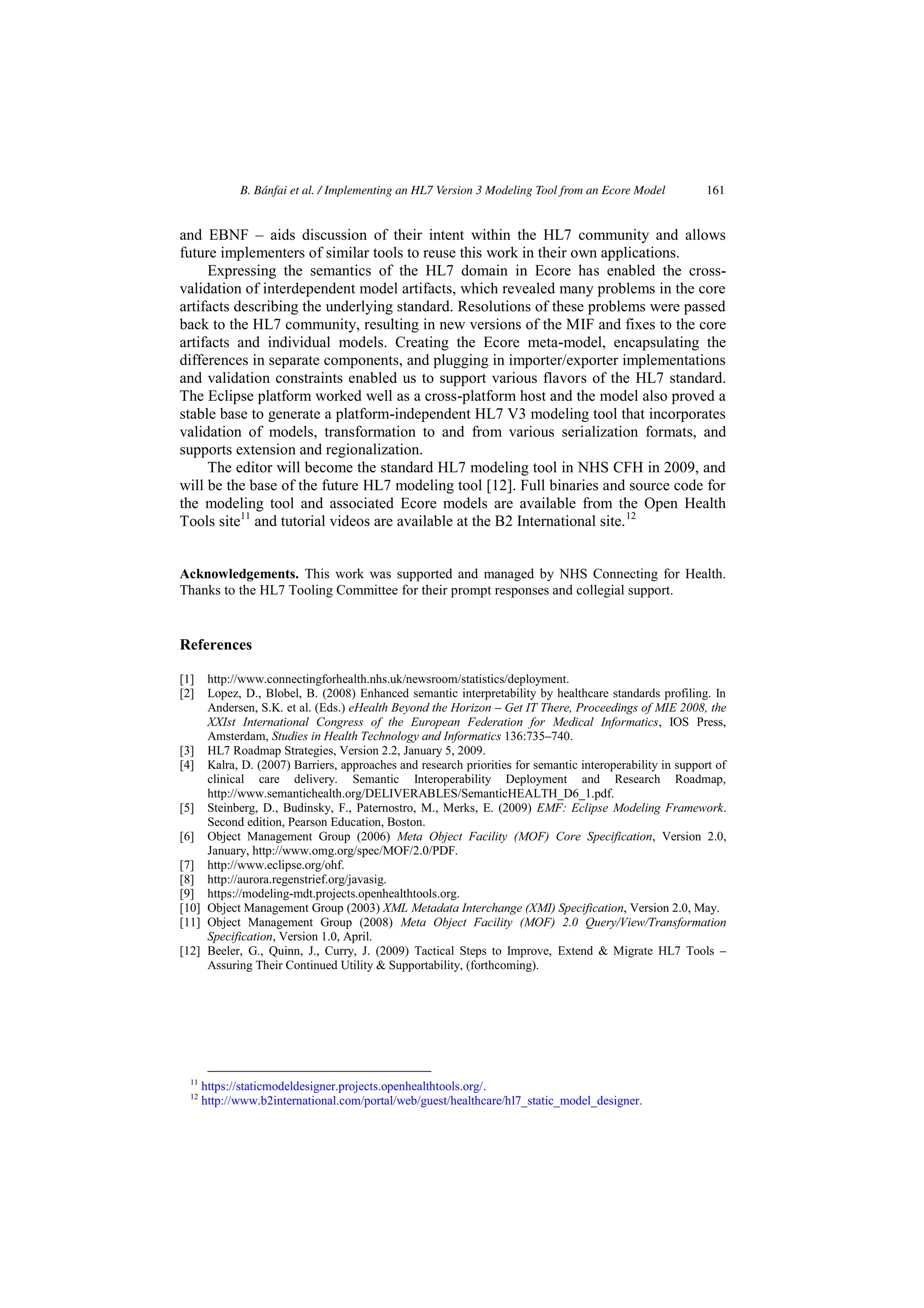 Implementing an HL7 version 3 modeling tool from an Ecore model | PDF