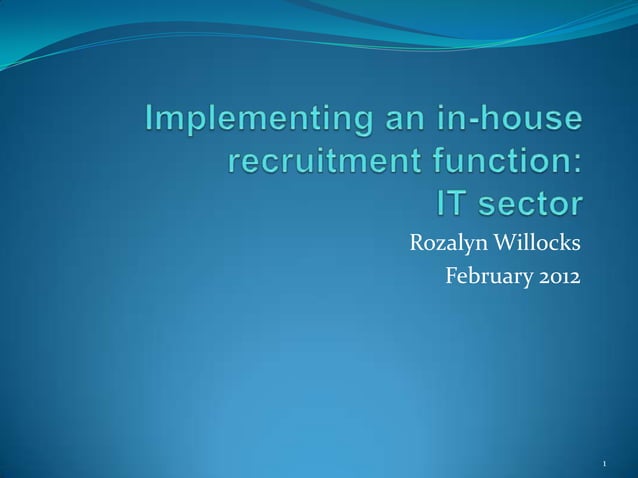 Implementing an inhouse recruitment function | PPTX | Resume Writing ...