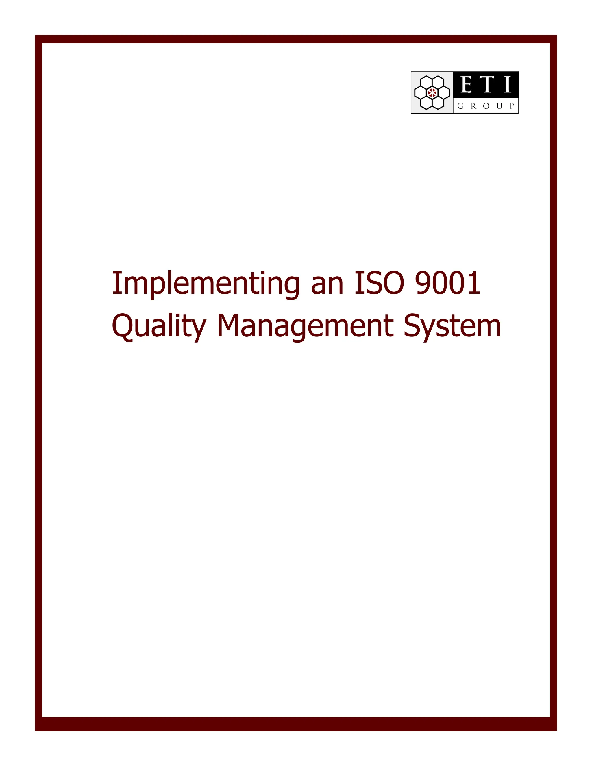 Implementing An ISO 9001 Quality Management System | PDF
