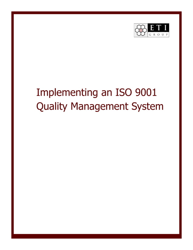 Implementing An ISO 9001 Quality Management System | PDF