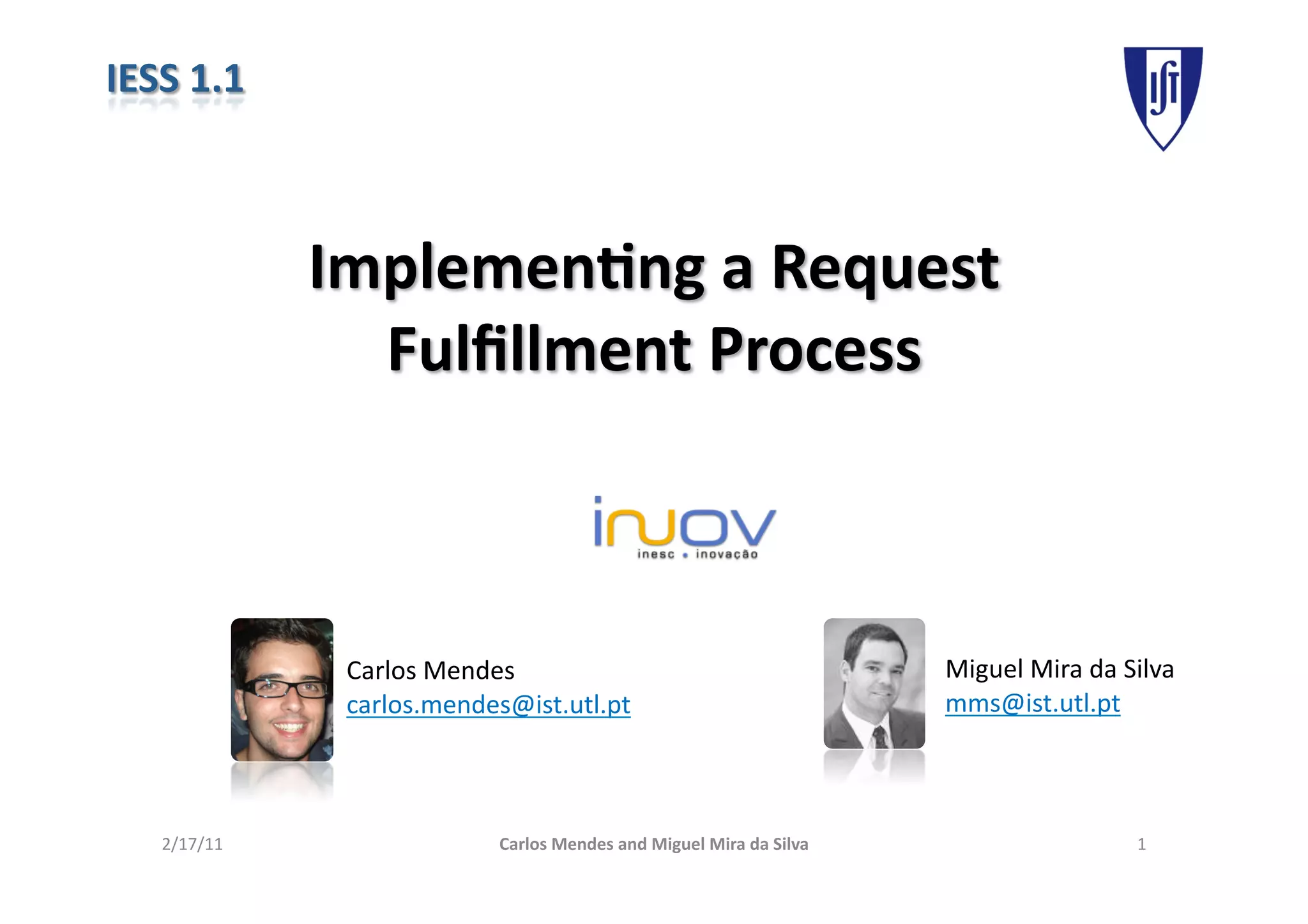Implementing a request fulfillment process | PDF