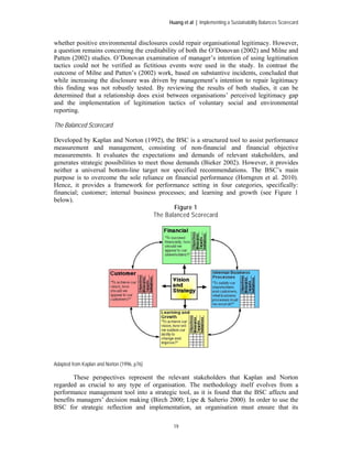 Implementing a sustainability balanced scorecard to contribute to | PDF