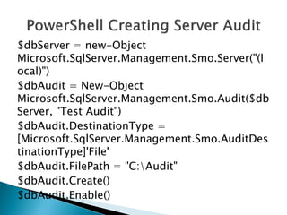 Implementing Auditing in SQL Server | PDF
