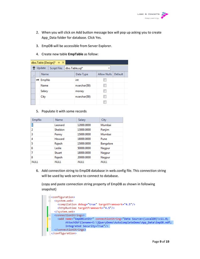 Implementing auto complete using JQuery | PDF Implementing auto complete using JQuery | PDF