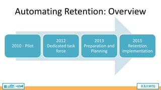 [AIIM16] Implementing Automated Retention at the European Central Bank ...