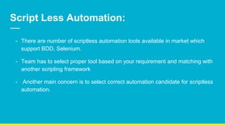 Implementing automation in definition of done is team effort | PPT