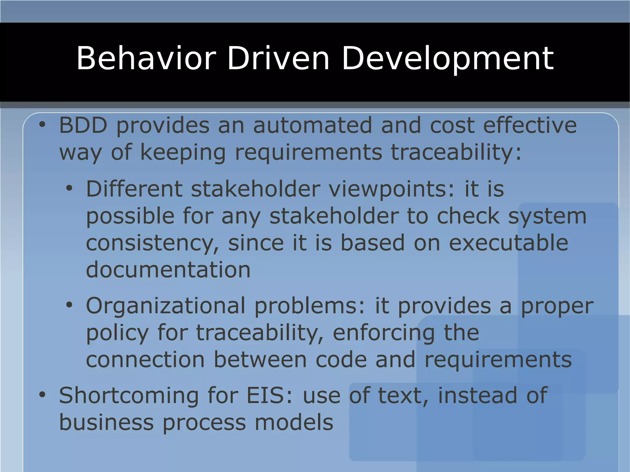 Implementing Behavior Driven Development in an Open Source ERP | PPT