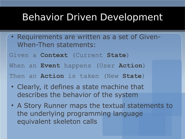 Implementing Behavior Driven Development in an Open Source ERP | PPT