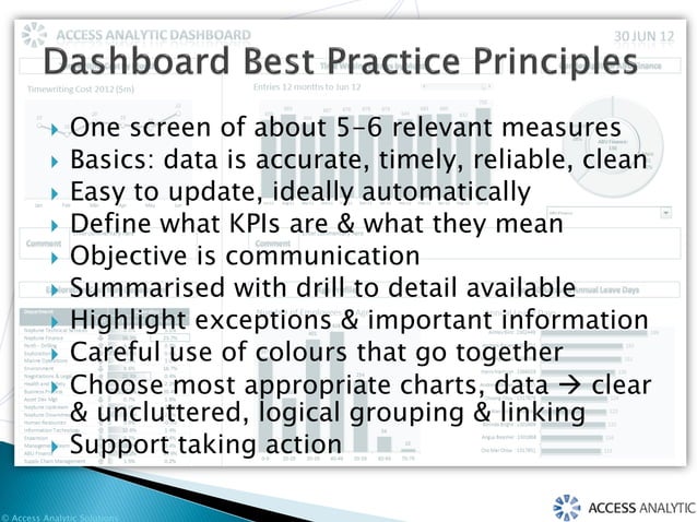 Implementing best practice dashboards & KPIs | PPT