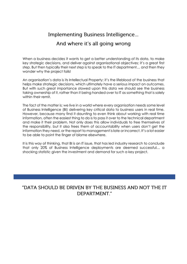 Implementing business intelligence | PDF