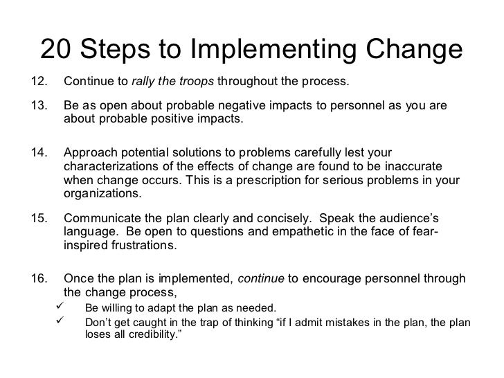 Implementing Change