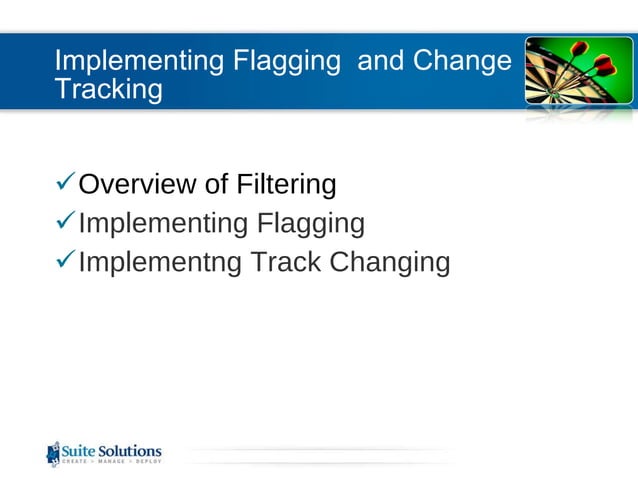 ImplementingChangeTrackingAndFlagging | PPT | Web Design and HTML | Internet