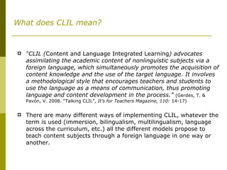 Implementing clil programmes | PPT