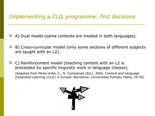 Implementingclilprogrammes | PPT