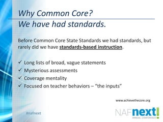 Implementing Common Core through Work-Based Learning | PPTX