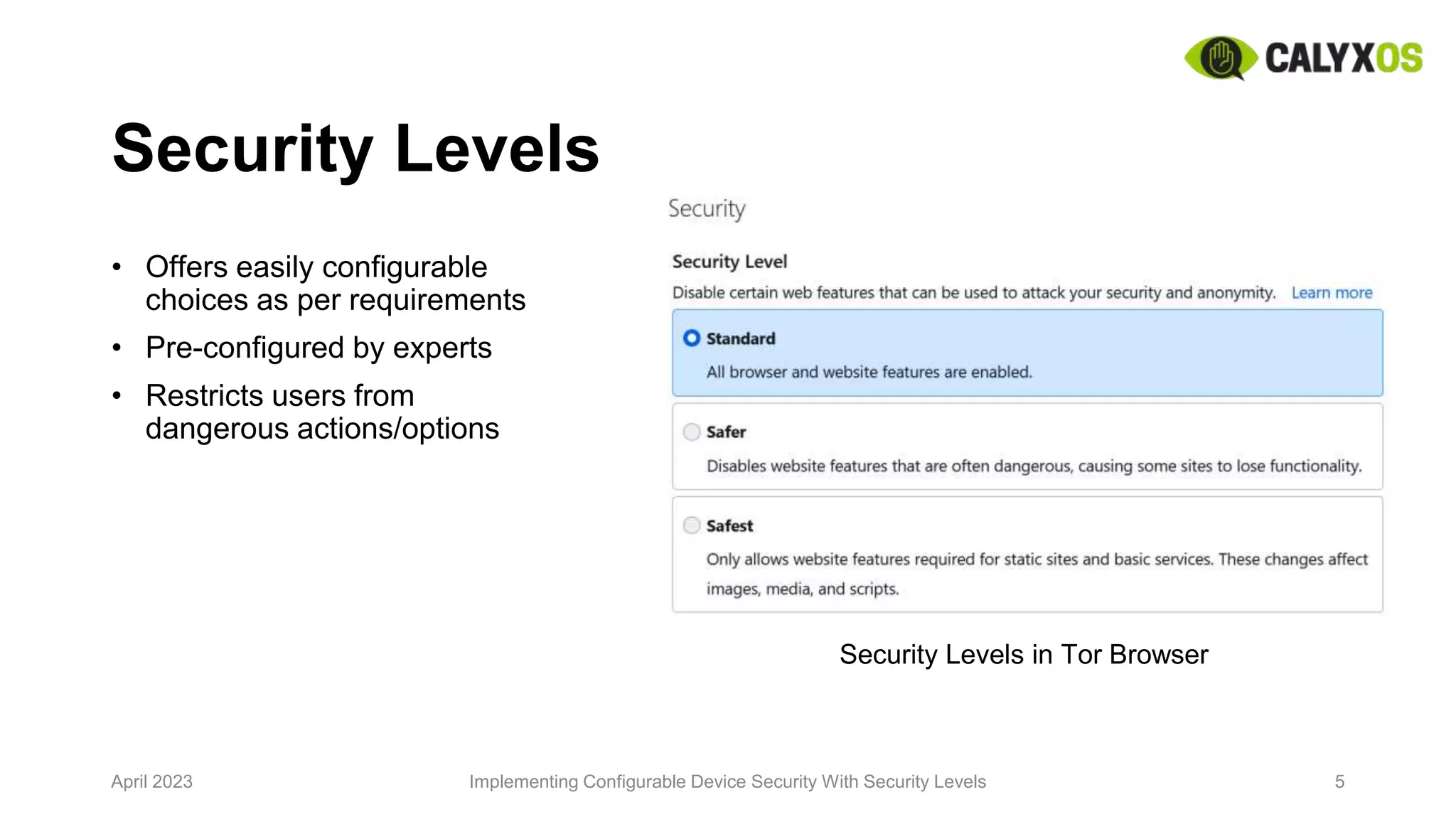 Implementing Configurable Device Security With Security Levels.pptx