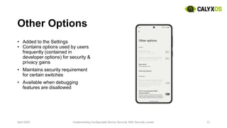 Implementing Configurable Device Security With Security Levels.pptx