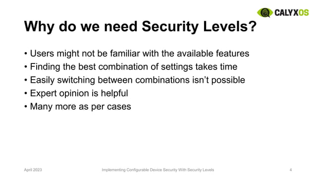 Implementing Configurable Device Security With Security Levels.pptx
