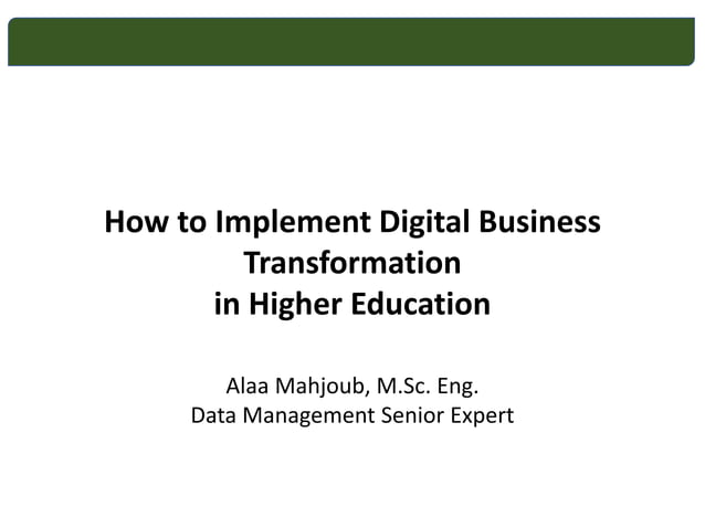 Implement Digital Transformation in Higher Education | PPT