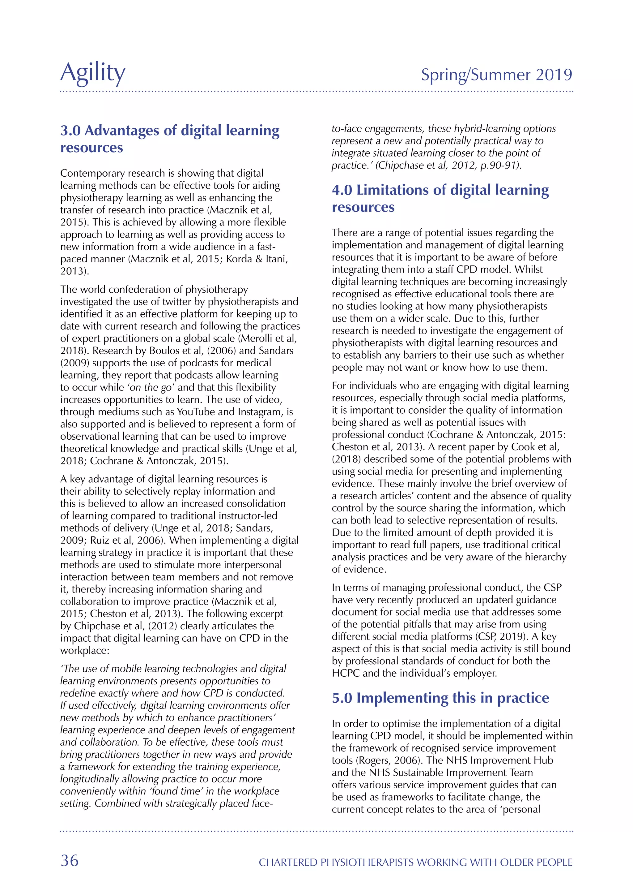 Implementing digital learning methods to provide continuing ...